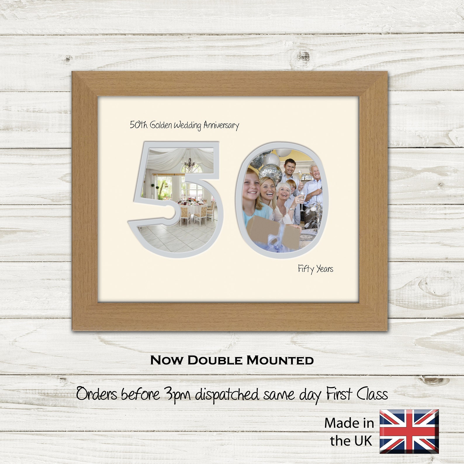 50th Photo Frame 50th Anniversary Number Photo Frame Golden - Etsy.de