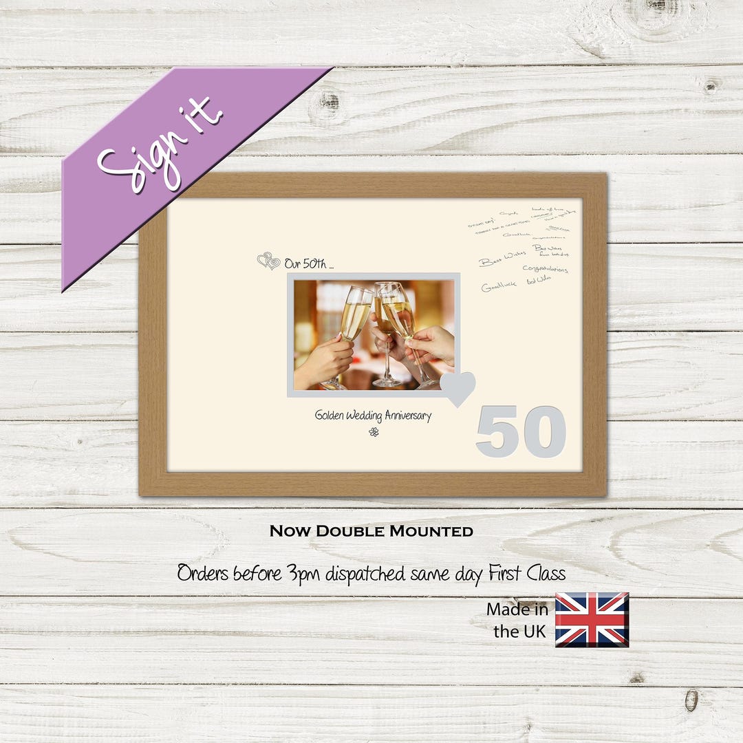 50th Photo Frame 50th Anniversary Photo Frame Golden Wedding Special ...