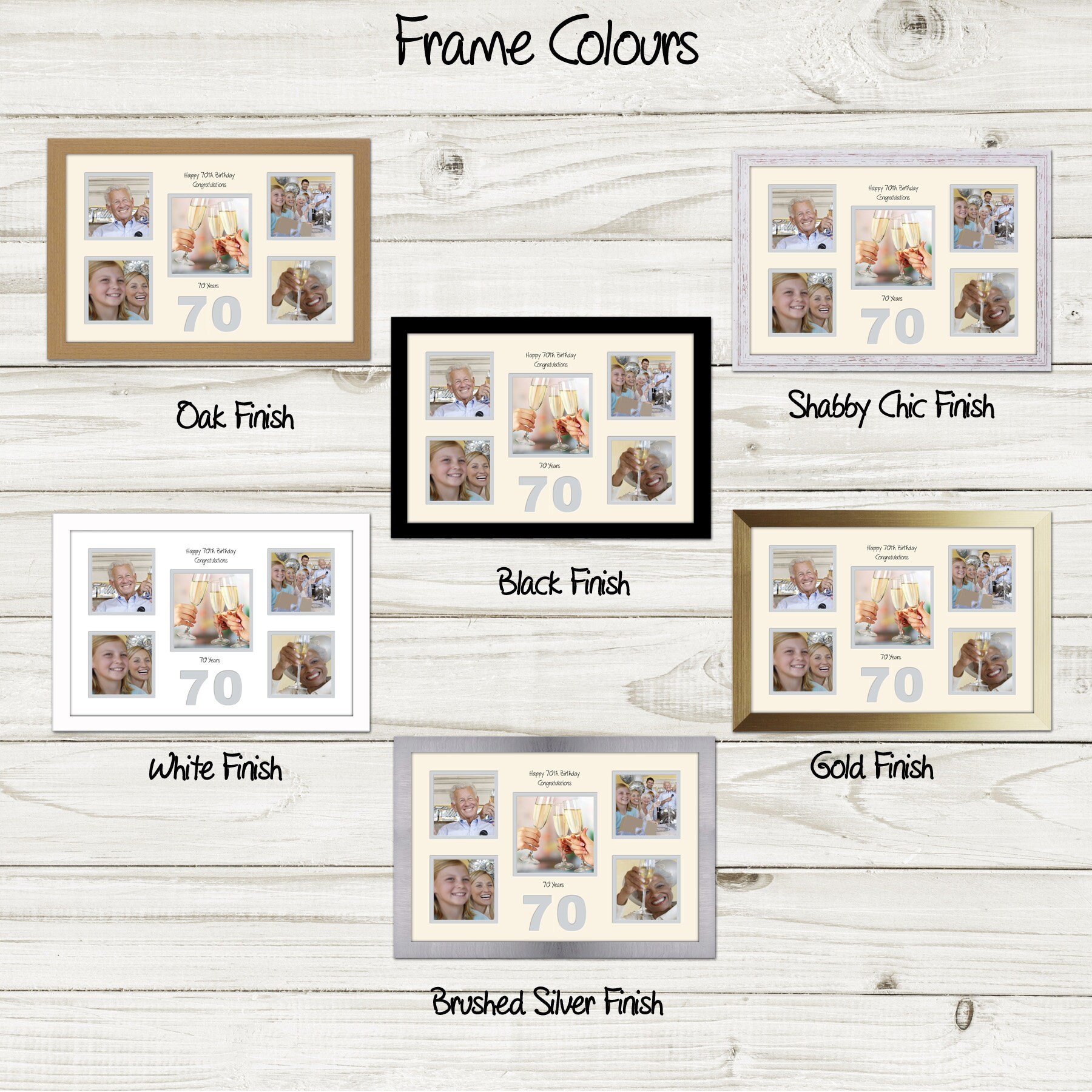 70th Photo Frame Word 70th Birthday Photo Frame Special Gift 5SQBOX ...