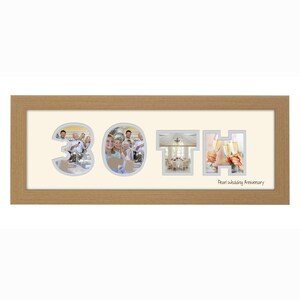 30th Photo Frame 30th Anniversary Number Photo Frame Pearl Wedding ...