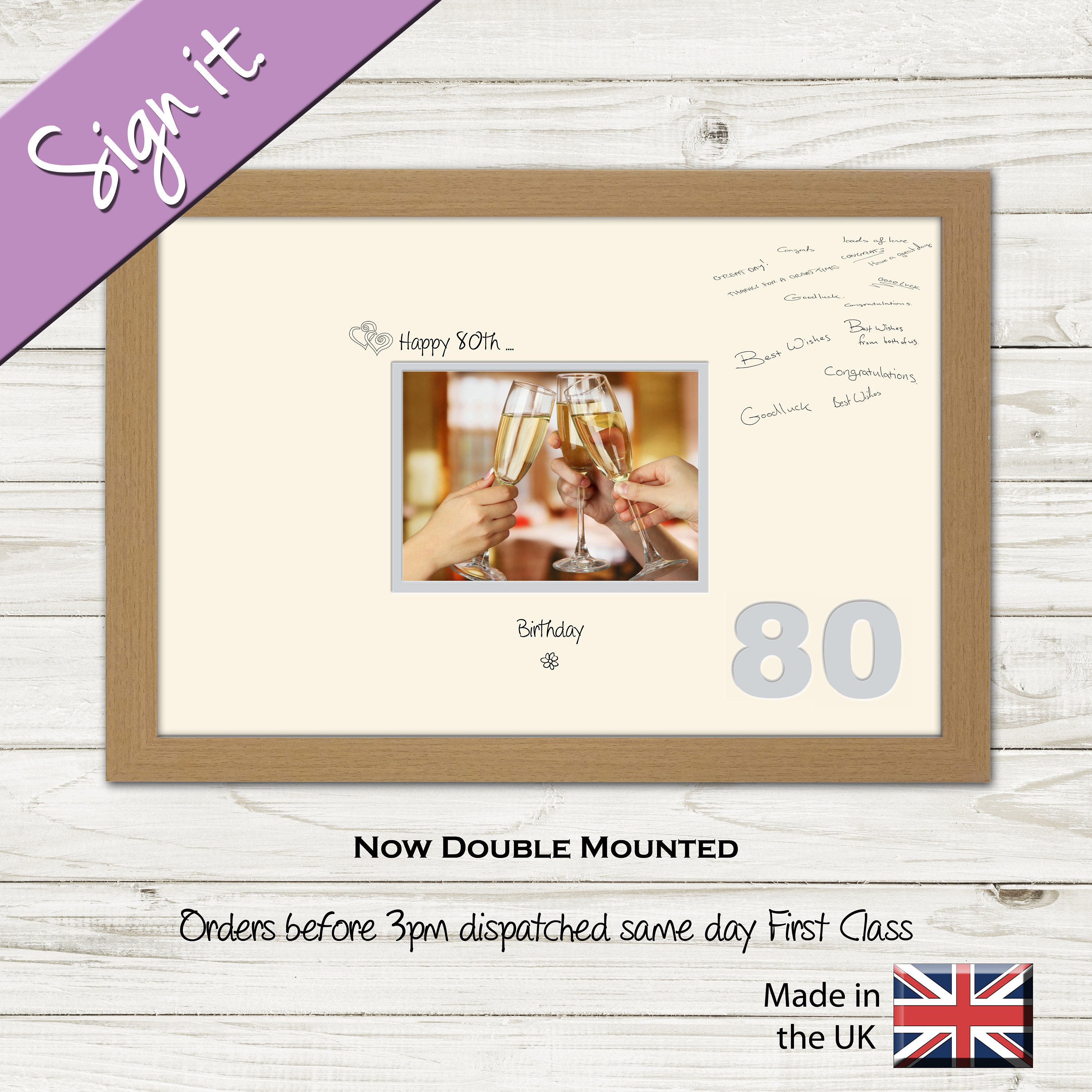 80th Photo Frame Word 80th Birthday Photo Frame Special Gift | Etsy