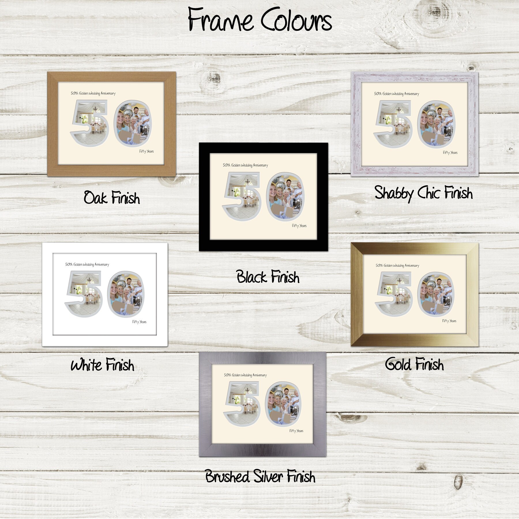 50th Photo Frame 50th Anniversary Number Photo Frame Golden | Etsy