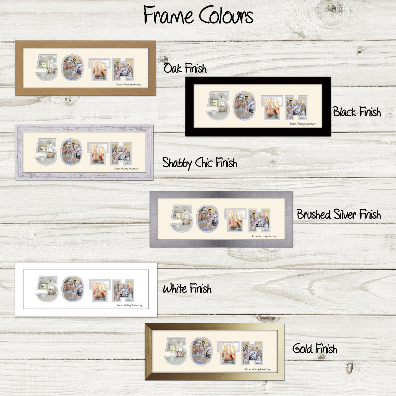 50th Photo Frame 50th Anniversary Number Photo Frame Golden - Etsy UK
