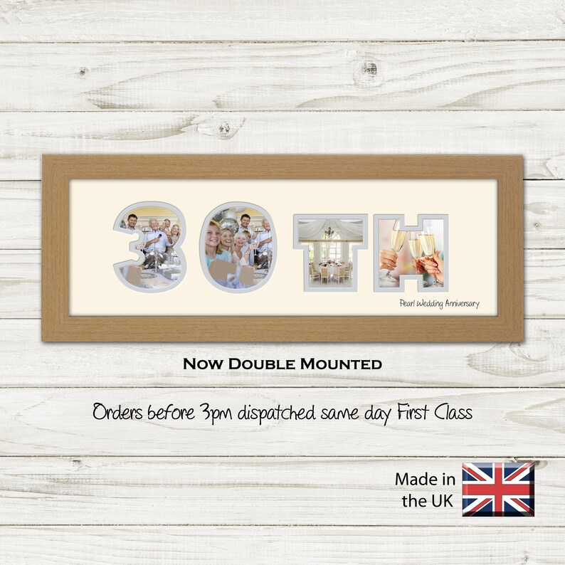 30th Photo Frame 30th Anniversary Number Photo Frame Pearl - Etsy UK