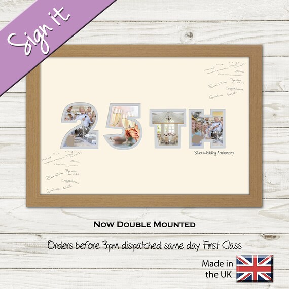 25th Photo Frame 25th Anniversary Photo Frame Silver Wedding - Etsy UK
