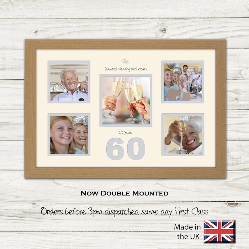 60th Photo Frame 60th Anniversary Photo Frame Diamond Wedding - Etsy UK