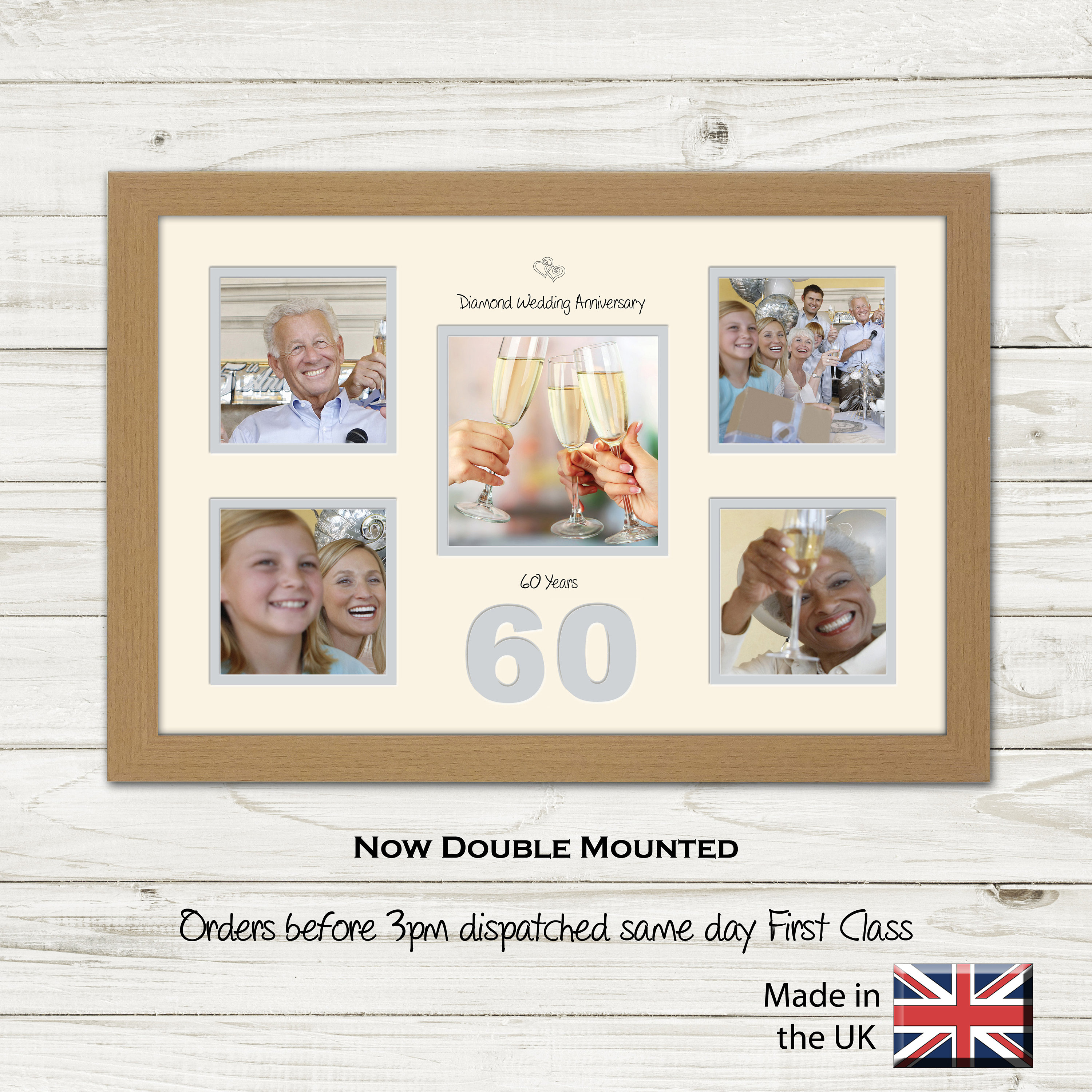 60th Photo Frame 60th Anniversary Photo Frame Diamond Wedding - Etsy UK