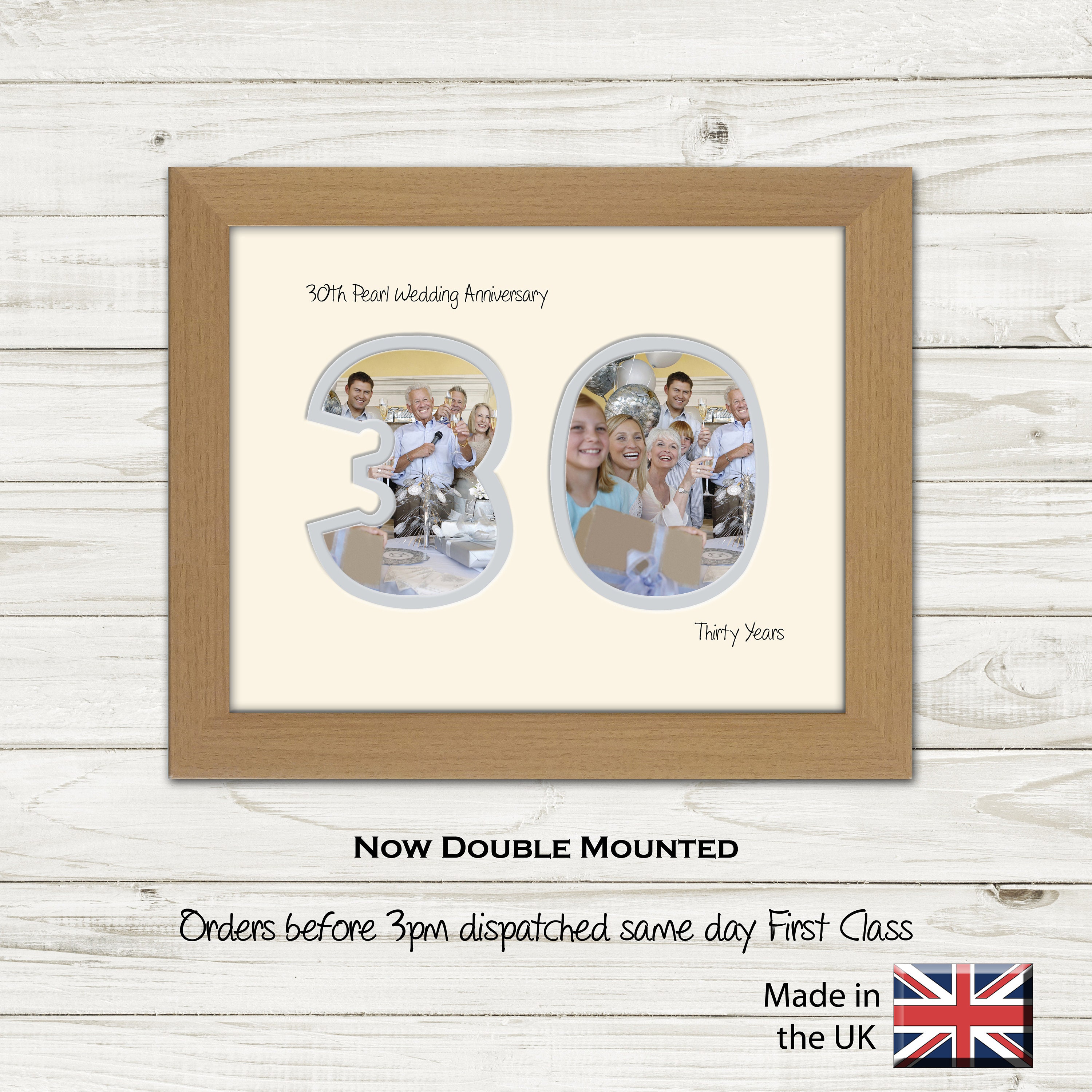 30th Photo Frame 30th Anniversary Number Photo Frame Pearl Wedding ...