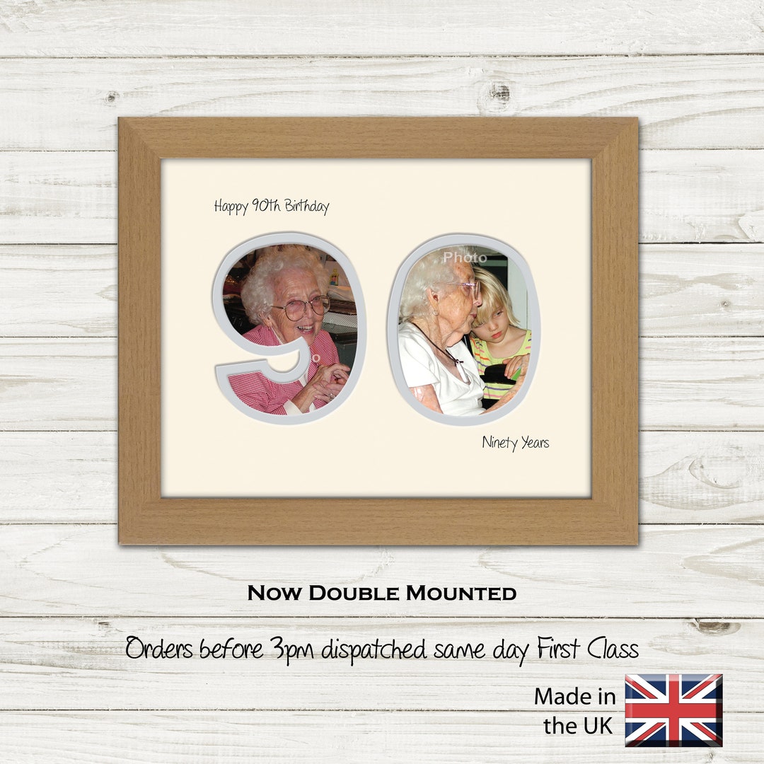 90th Photo Frame 90th Birthday Number Photo Frame Special Gift Word ...