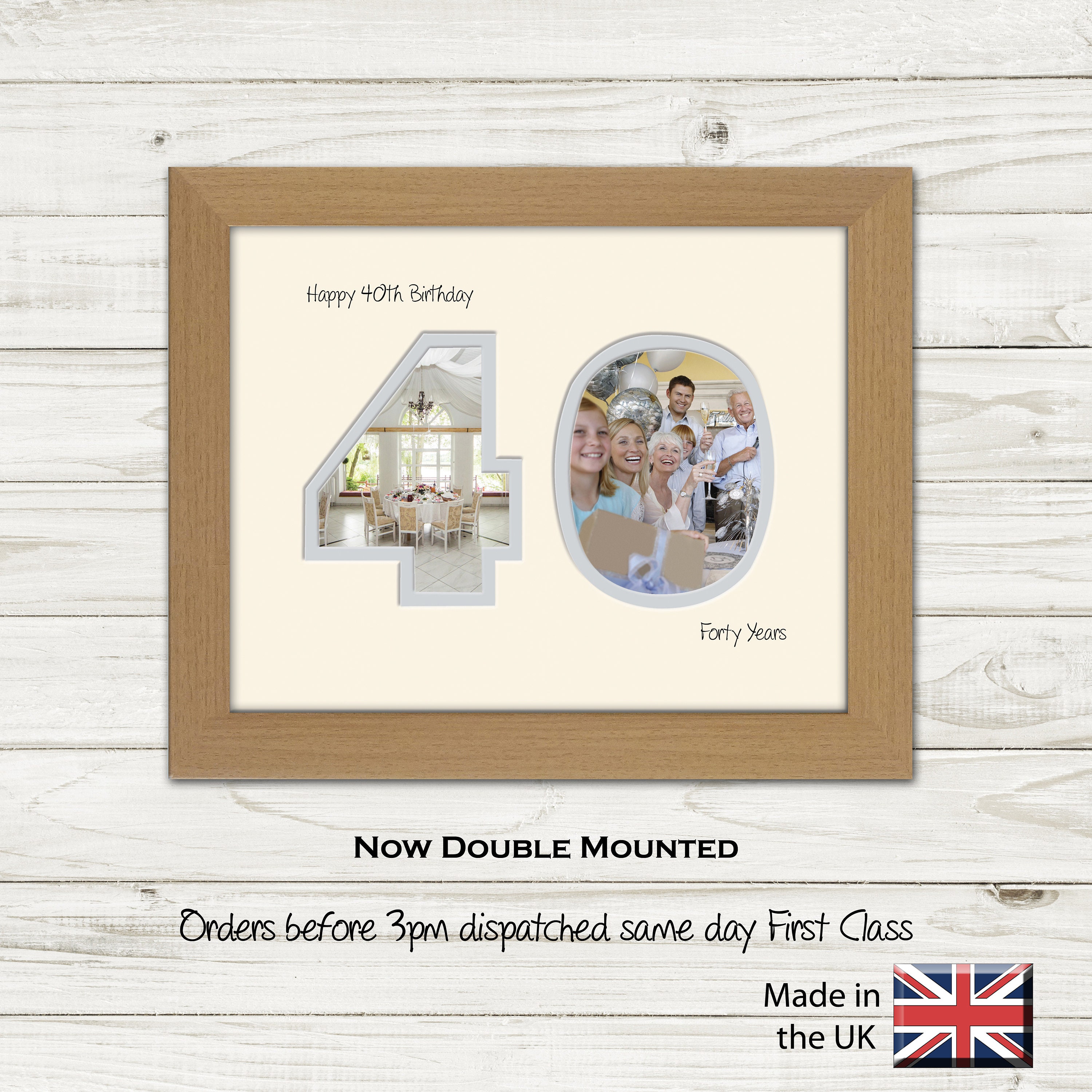 40th Photo Frame 40th Birthday Number Photo Frame Special Gift | Etsy