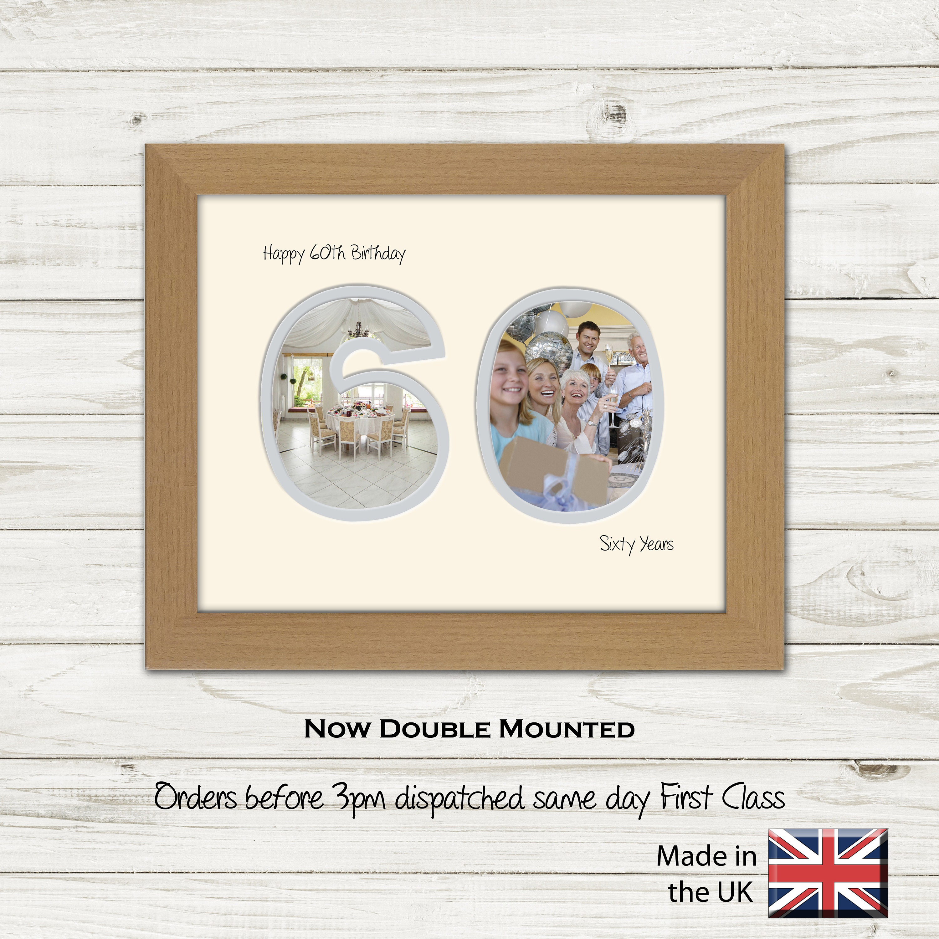 60th Photo Frame 60th Birthday Number Photo Frame Special Gift Word ...