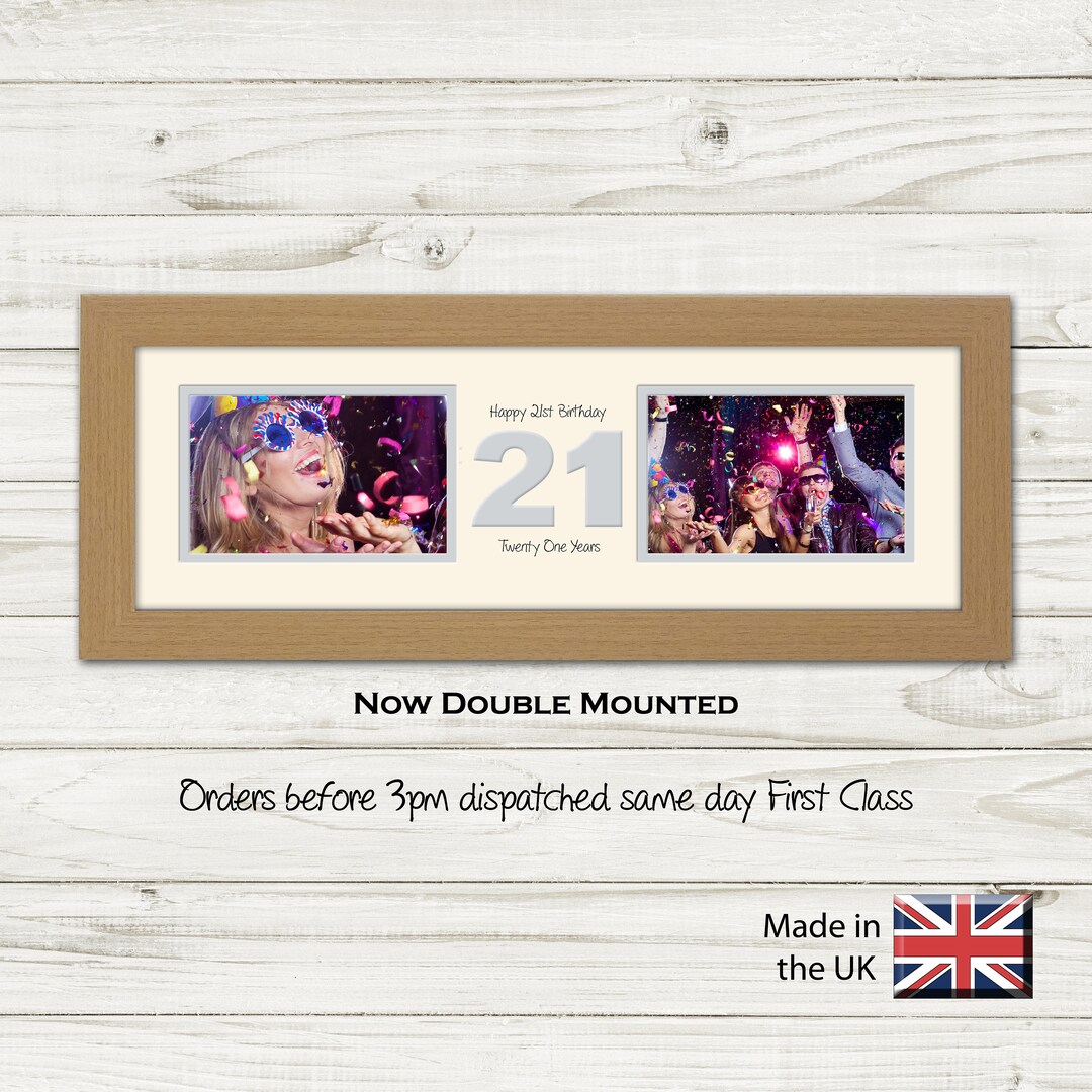 21st Photo Frame Word 21st Birthday Photo Frame Special Gift Two Box 6 ...
