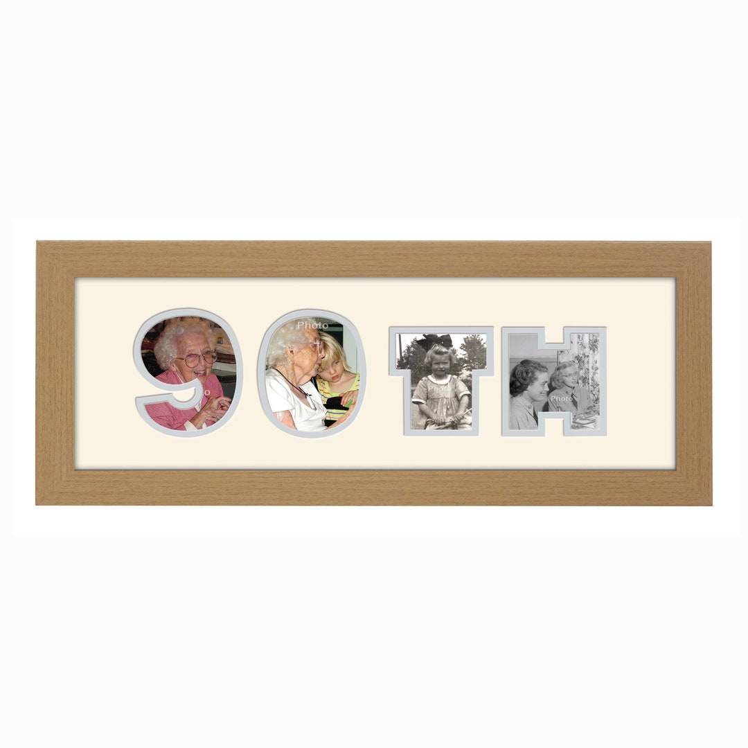 90th Photo Frame 90th Birthday Number Photo Frame Special Gift Word ...