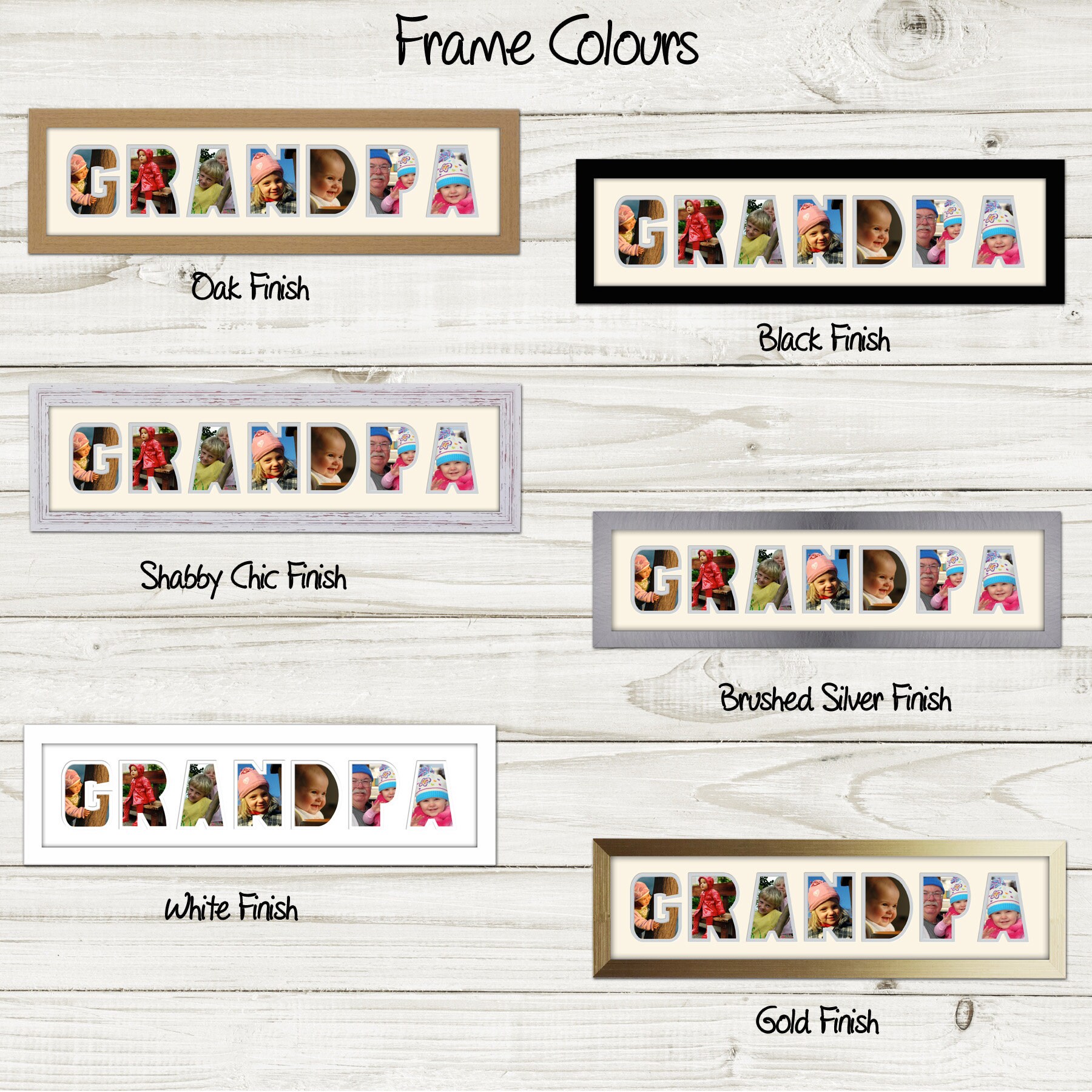 Grandpa Photo Frame Word Name Photo Frame Special Gift Father's Day ...