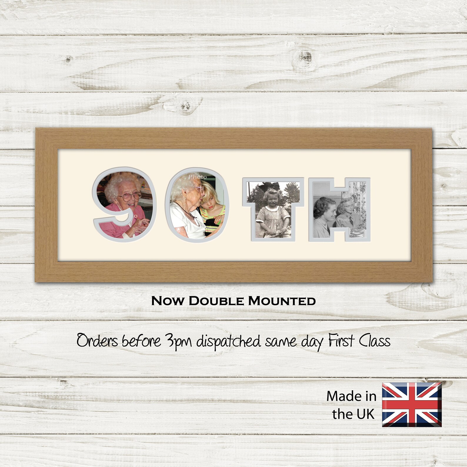 90th Photo Frame 90th Birthday Number Photo Frame Special Gift - Etsy UK