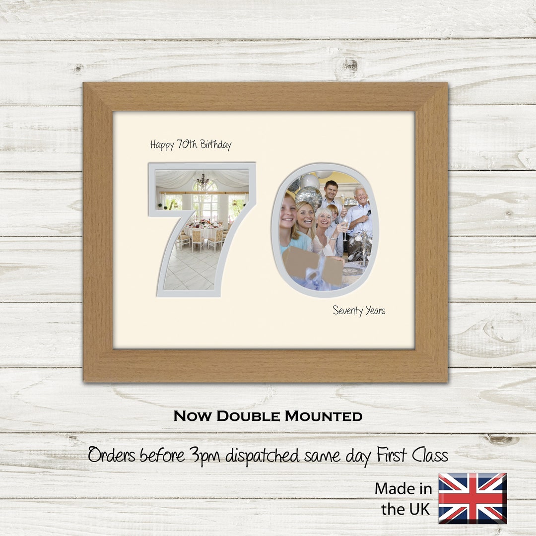 70th Photo Frame 70th Birthday Number Photo Frame Special Gift Word ...