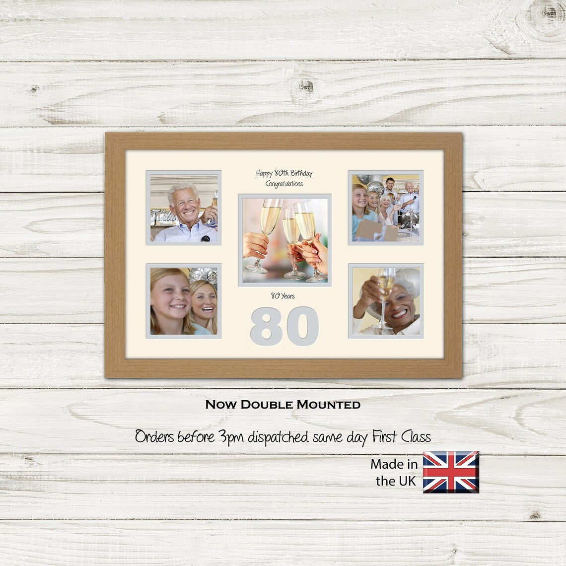 80th Photo Frame Word 80th Birthday Photo Frame Special Gift 5SQBOX ...