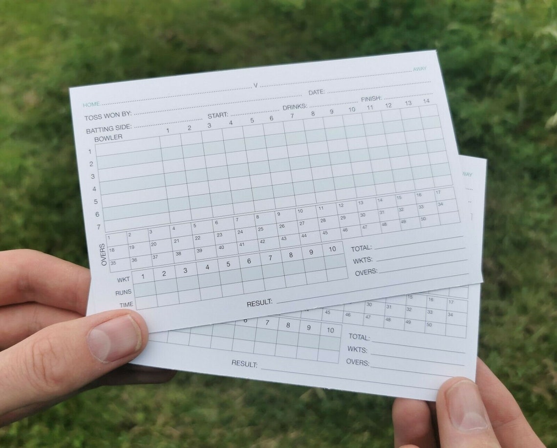 Cricket Umpire Score Cards 50 Overs Score Sheets Referee - Etsy UK