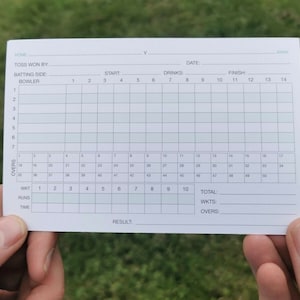 Cricket Umpire Score Cards - 50 Overs- Score Sheets Referee Cards - Etsy UK