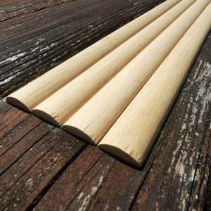 Half Round Dowels - Fluted Furniture- Wood Trim Craft Poles - CUT TO ...