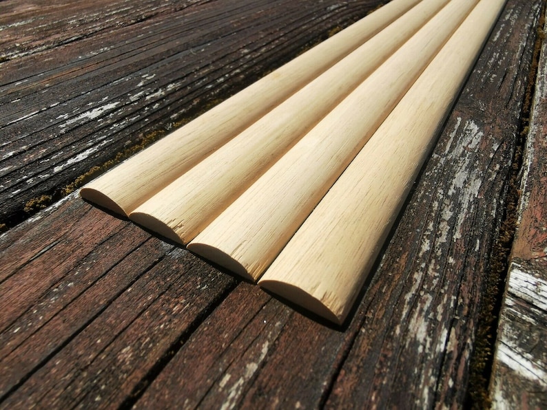 Half Round Dowels - Fluted Furniture- Wood Trim Craft Poles - CUT TO ...