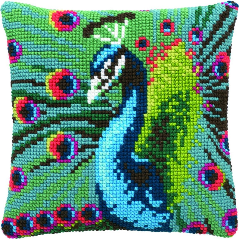 Pako Birds Chunky Cross Stitch Embroidery Cushion Pillow Craft Kit - 40 ...