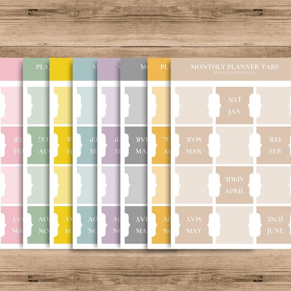 Monthly Planner Tabs - Etsy