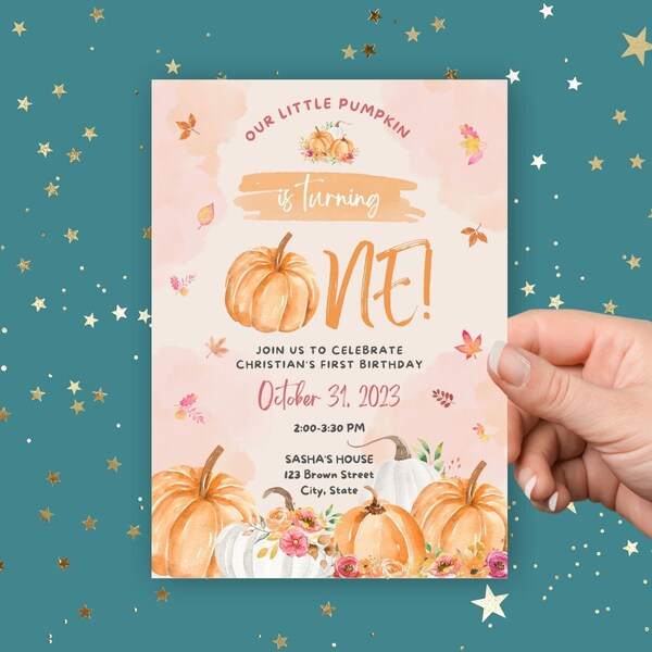 Little Pumpkin First Birthday Invitations - Etsy