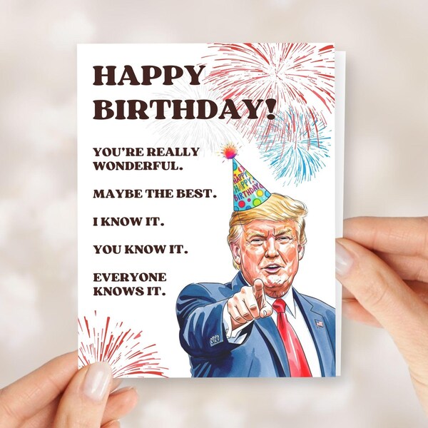 Funny Donald Trump Birthday Cards - Etsy