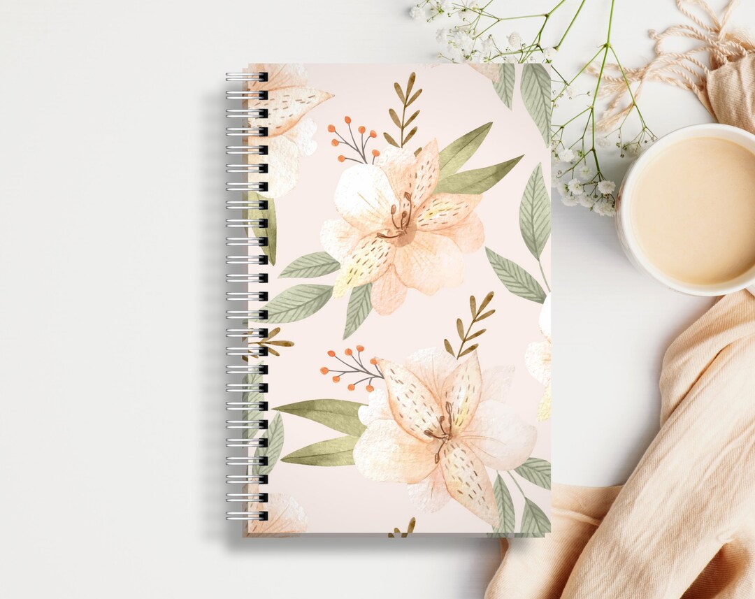 Hardcover Spiral Notebook Blushing Blossoms - Etsy