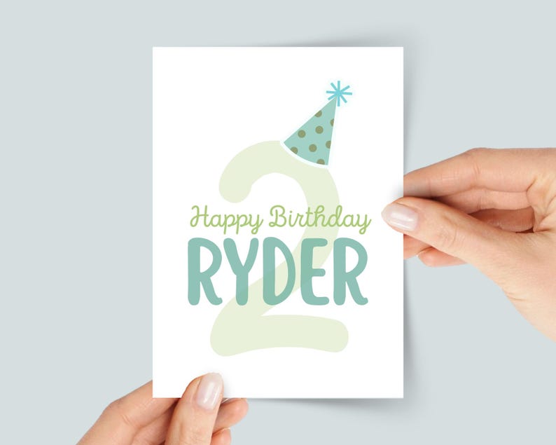 Personalized Second Birthday Card for Toddlers Turning Two - Etsy Australia