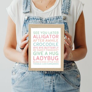 Printable Nursery Rhyme Wall Art - See You Later Alligator - Etsy
