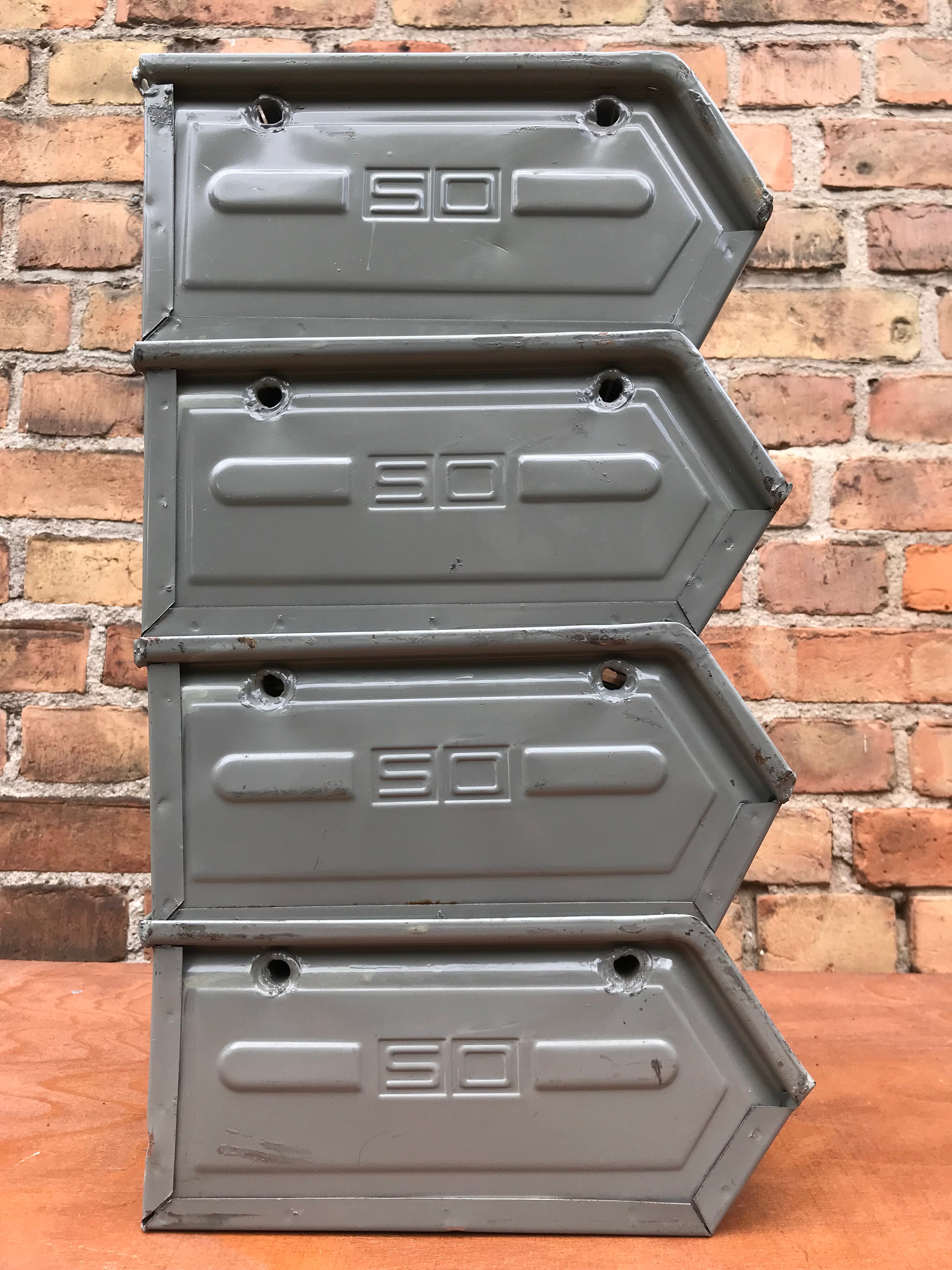 4er Set kleine Stapelboxen grau Schäferkisten