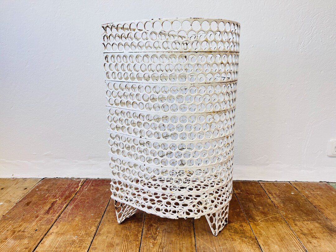 DDR Waste Bin Perforated Sheet Metal Wastepaper Basket Metal Vintage ...