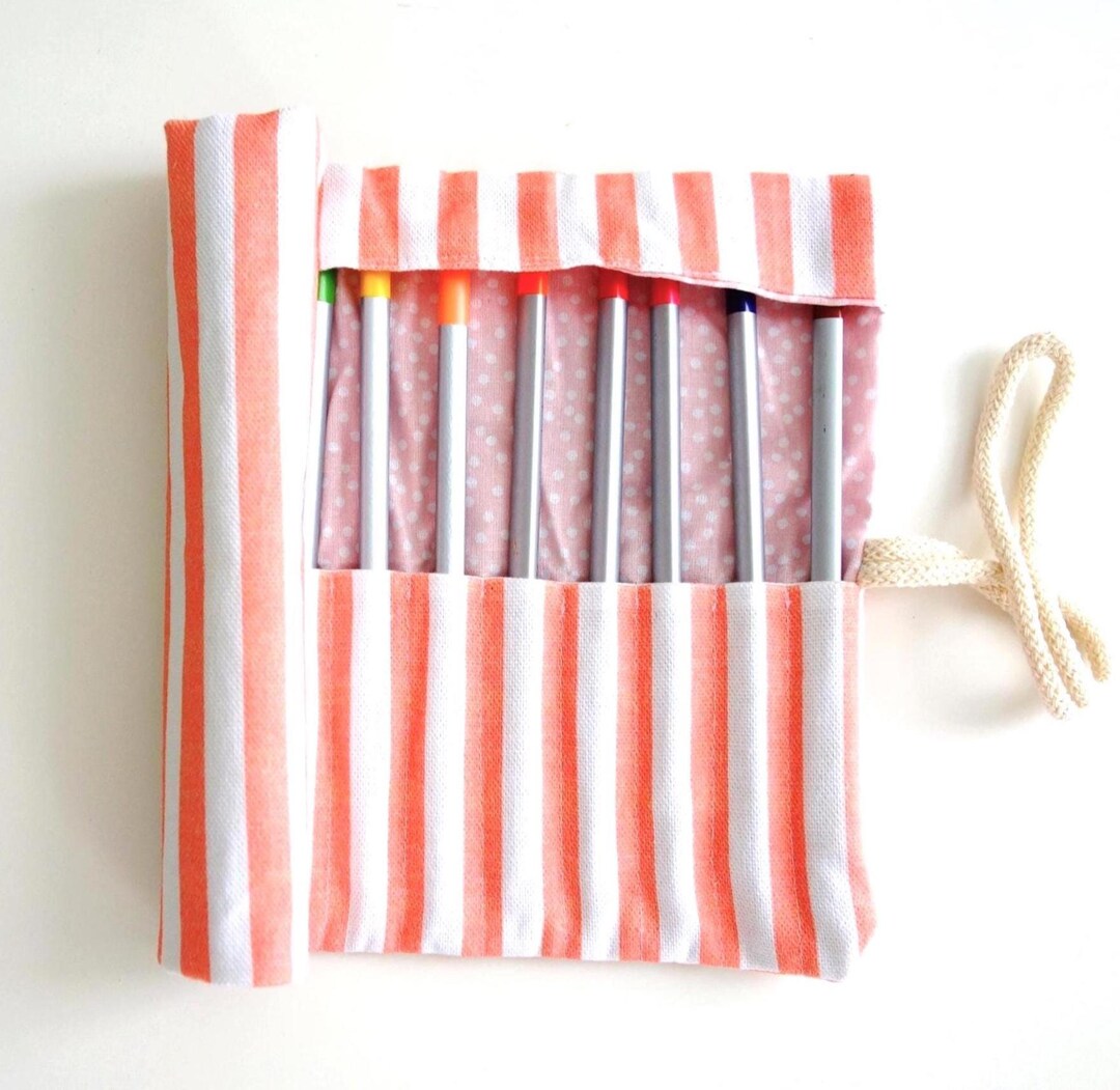 Roll-up Pencil Case Stripes. Pencil Roll. the Perfect Gift for Kids ...