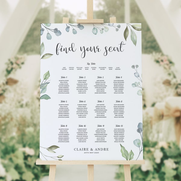 Foam Board Seating Chart - Etsy