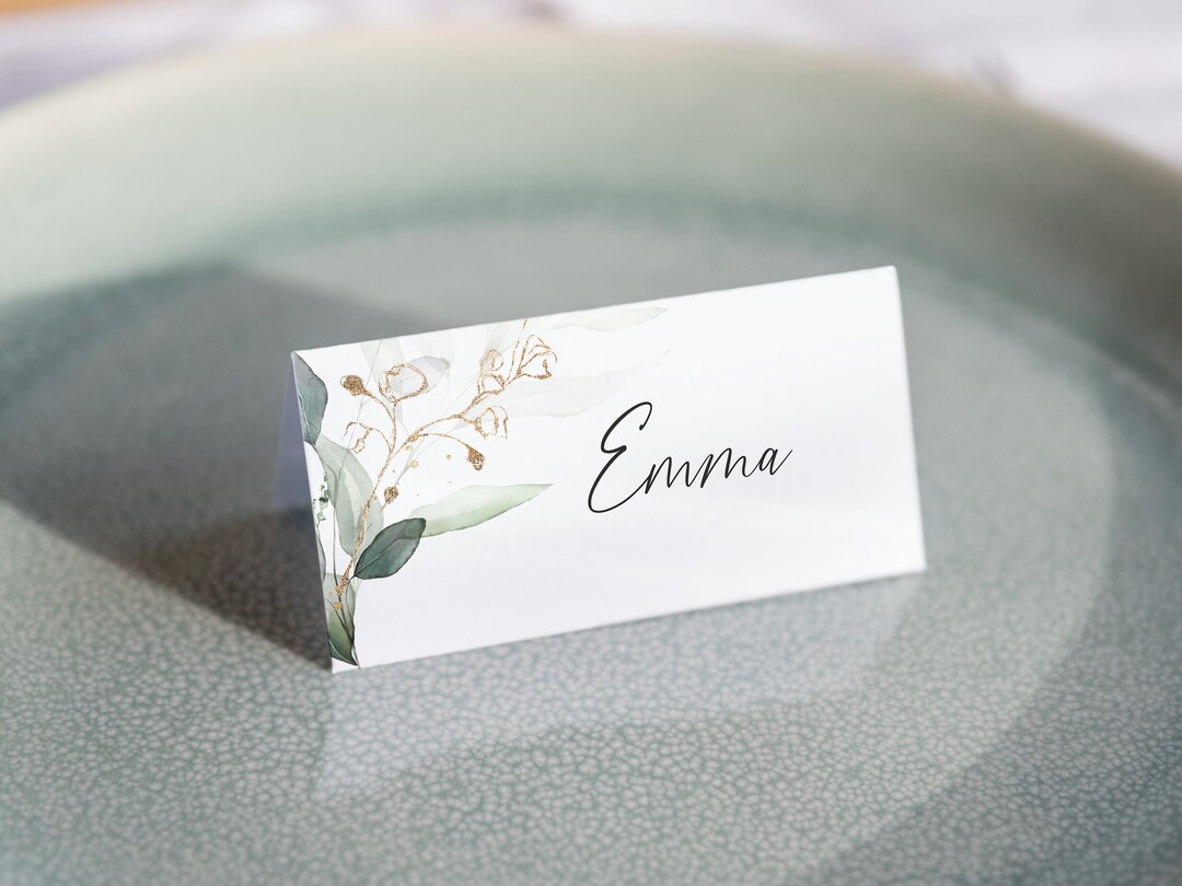 6 X Personalised Wedding Name Place Settings/cards-part of Our Emma ...