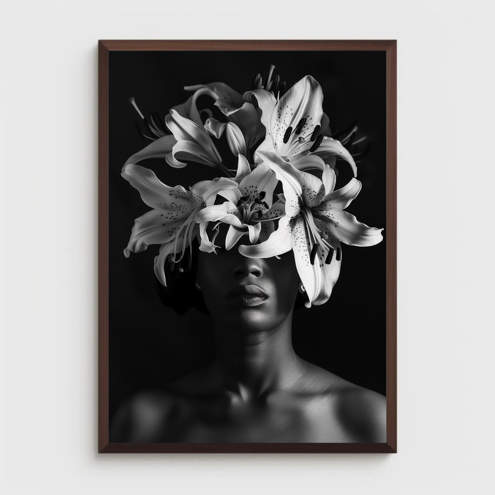 Black Woman Printable Wall Art | DIGITAL DOWNLOAD | Floral Wall Art ...