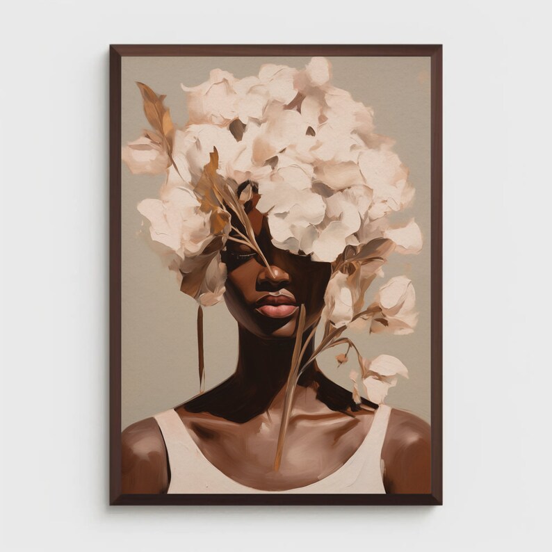 Black Woman Wall Art PHYSICAL PRINT POSTER Floral Wall Art African ...