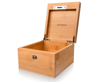 Locking Wood Storage Box Decorative Box for Home or Office Wooden Box ...