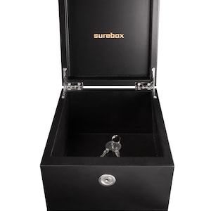 SUREBOX Small Lockable Box - Bamboo - Lock & Key - Secure Home Storage ...