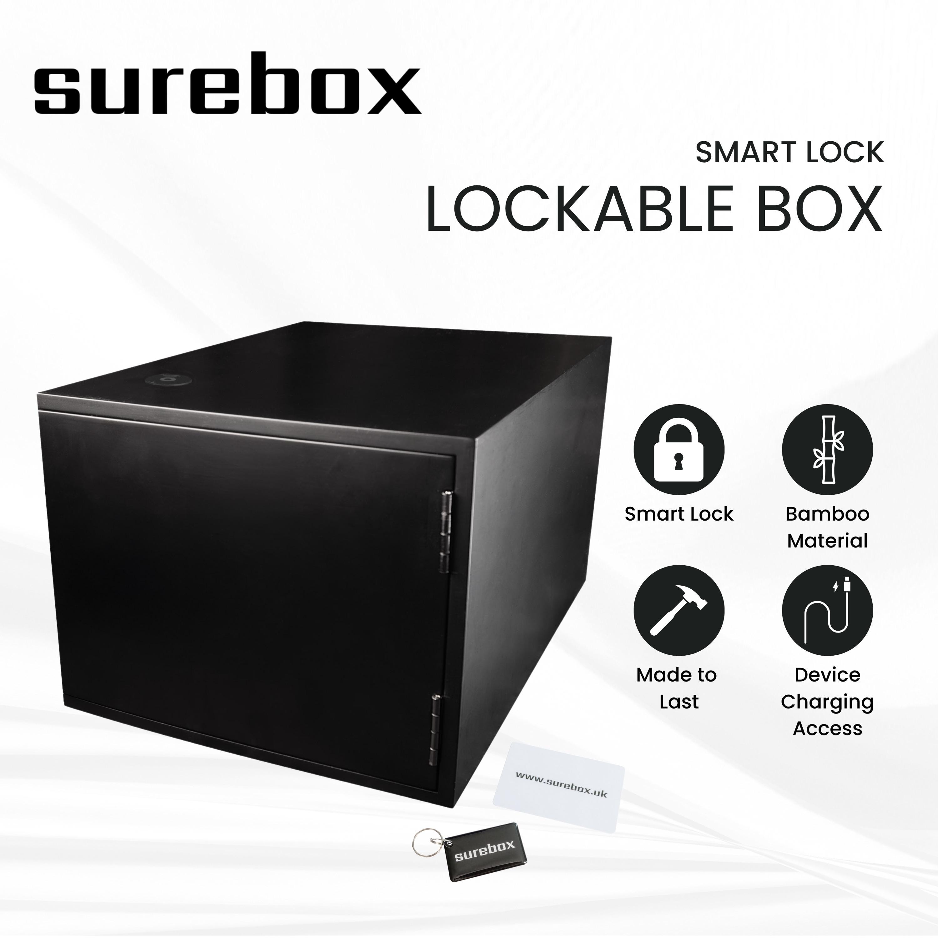 SUREBOX Lock Box - Bamboo - 12 Litre Lockable Box - Smart Lock - Ttlock ...