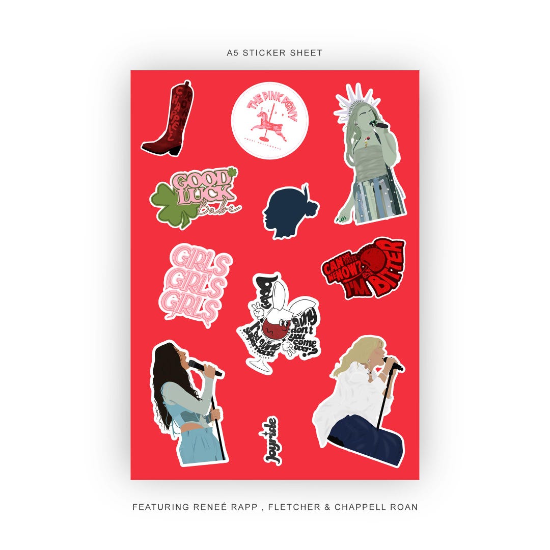 Queer Pop-inspired Sticker Sheet - Featuring FLETCHER, Reneé Rapp ...