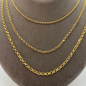 18k Solid Gold Rolo Chain , 18k Gold Rolo Chain, Gold Rolo Chain, Rolo ...