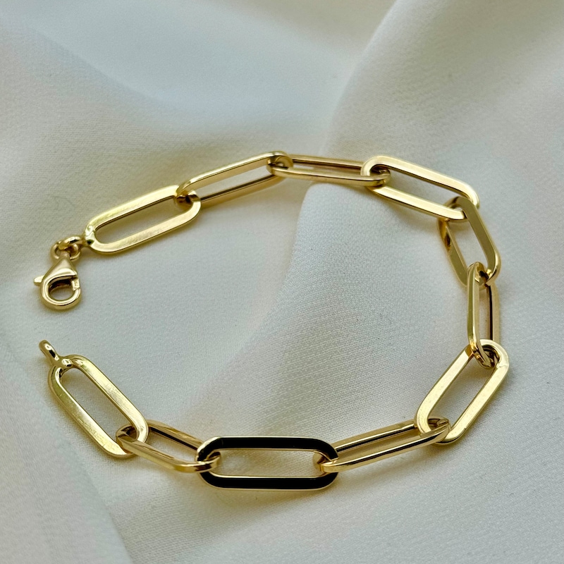 Gold Paper Clip Bracelet - Etsy