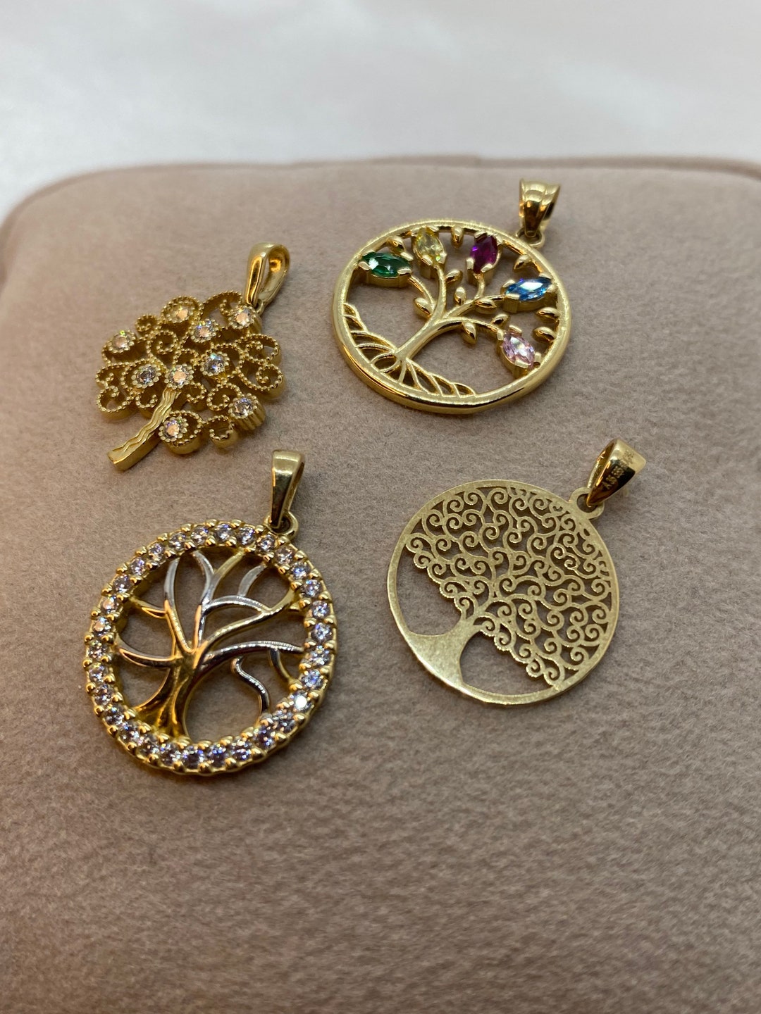 Real 14k Solid Gold Tree of Life Necklace Personalized Gold - Etsy Canada