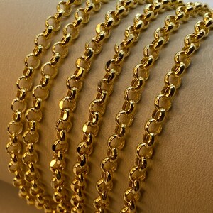 14k Real Gold Rolo Chain 14k Gold Rolo Chain 4mm 14k Rolo - Etsy