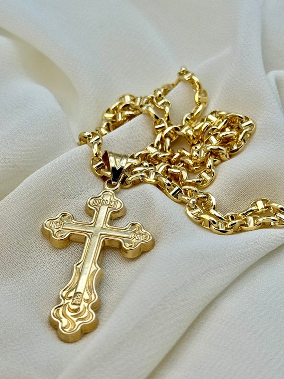 22 inch gold chain with cross store