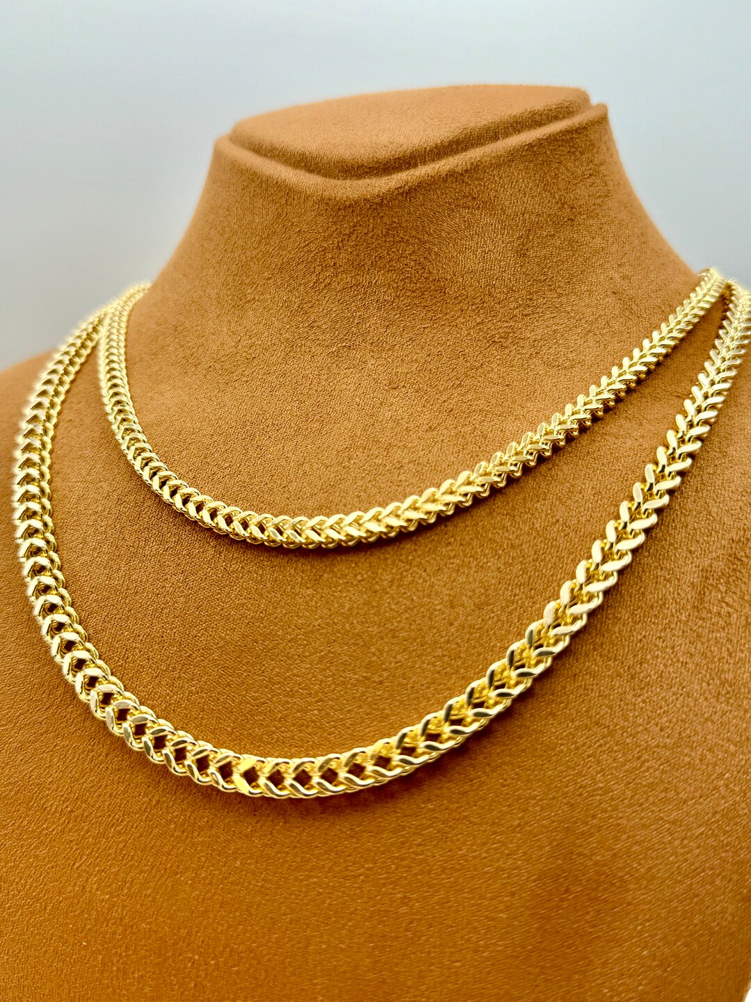 14k Gold Franco Diamon Cut Chain, Gold Franco Chain, 14k Trending Gold ...