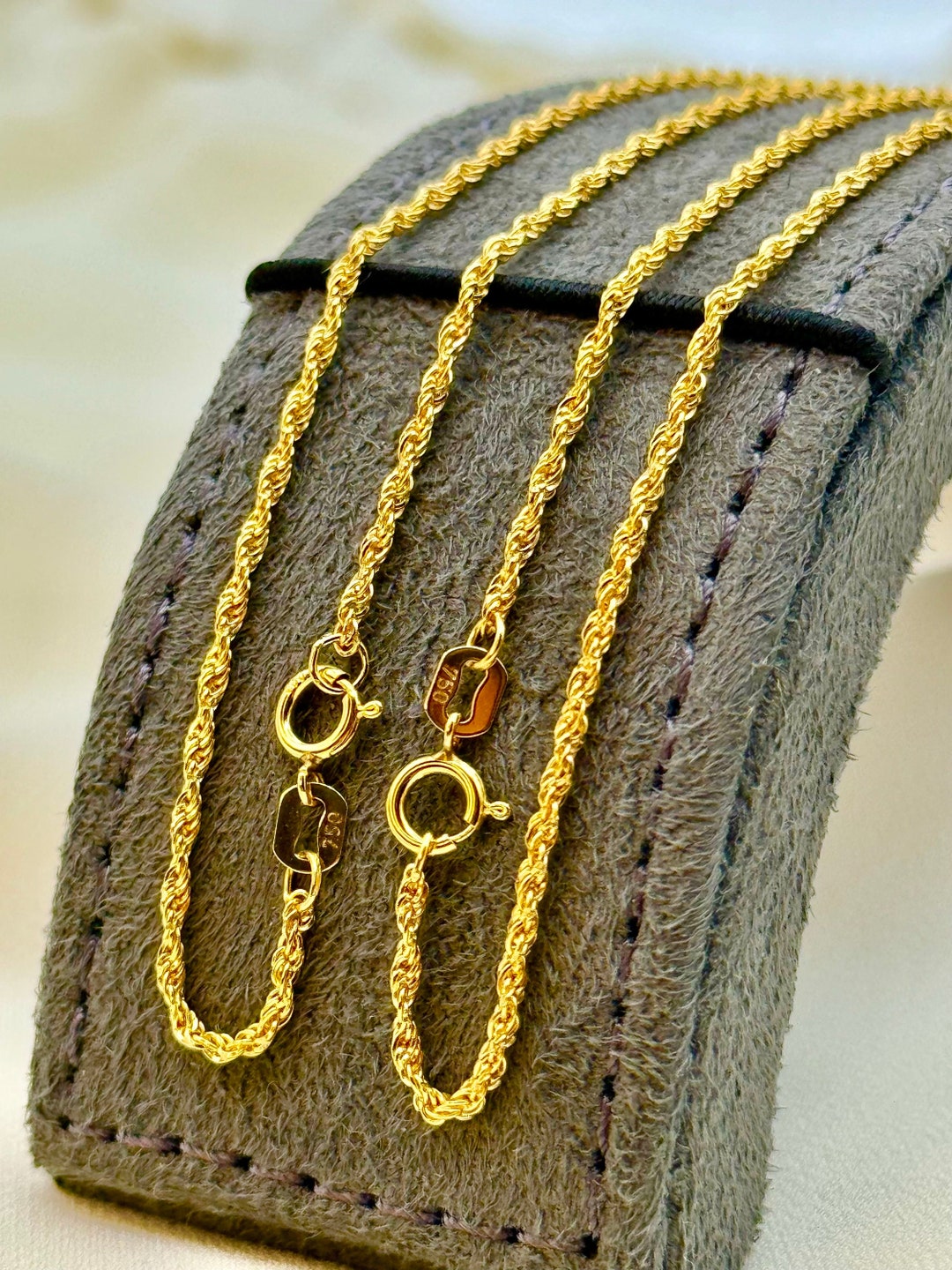 18k Gold Rope Chain Necklace ,1.5 Mm,18k Gold Rope Chain , Gold Rope ...
